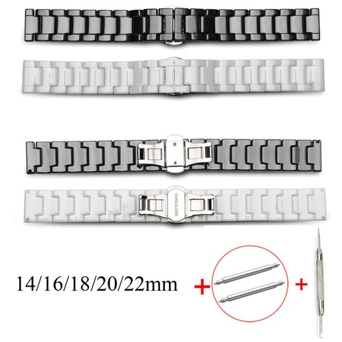 Butterfky Buckle Ceramic Watch Band 20mm 22mm 14mm 16mm Ceramics Strap ...