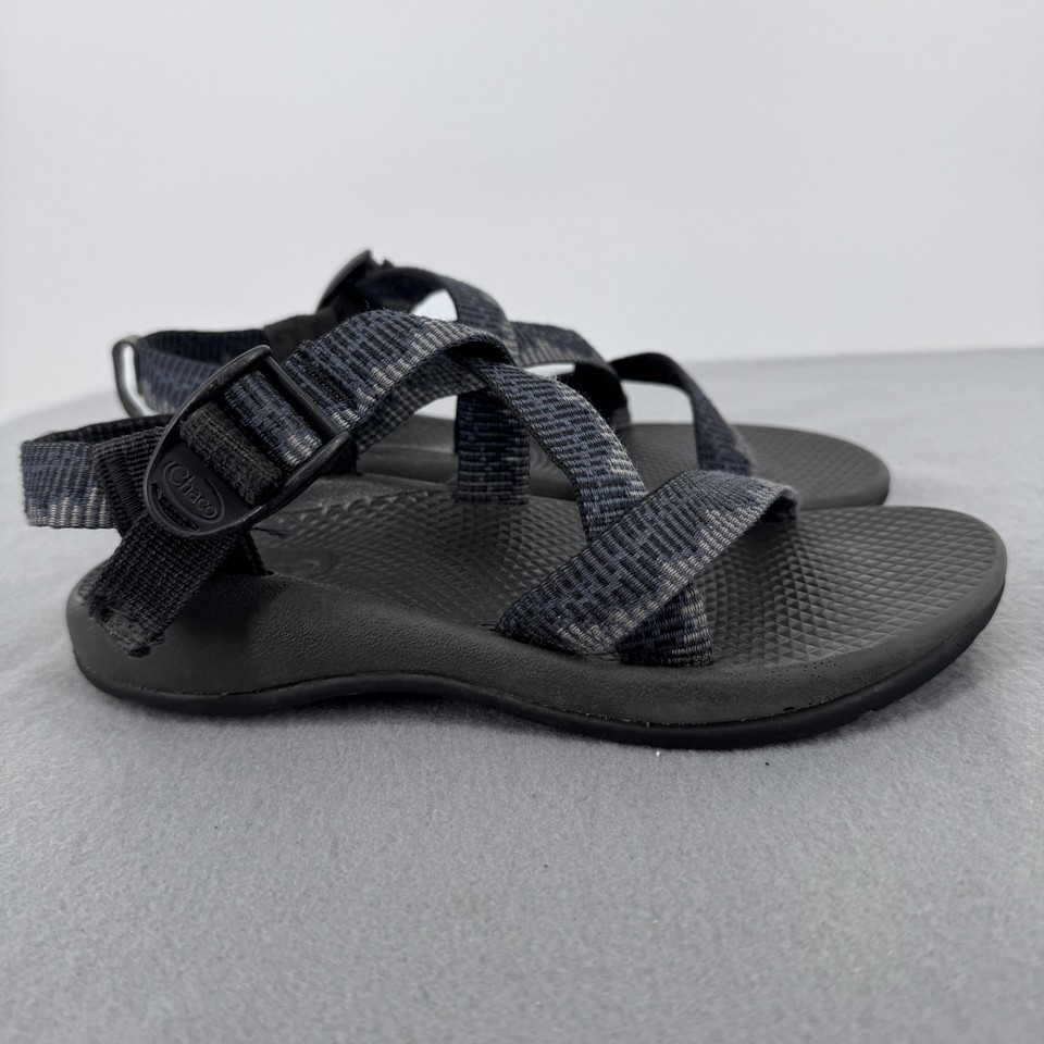 Chaco Sandals Shoes Youth Size 3 Black Gray Strappy Sport Hiking Trail ...