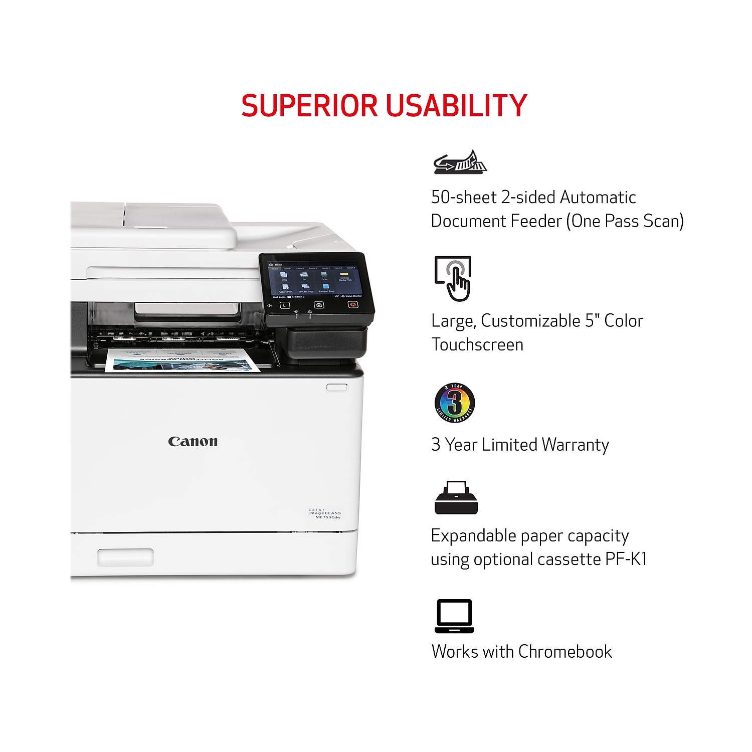 Canon Color imageCLASS MF753Cdw All in One - 5455C010 for sale online ...