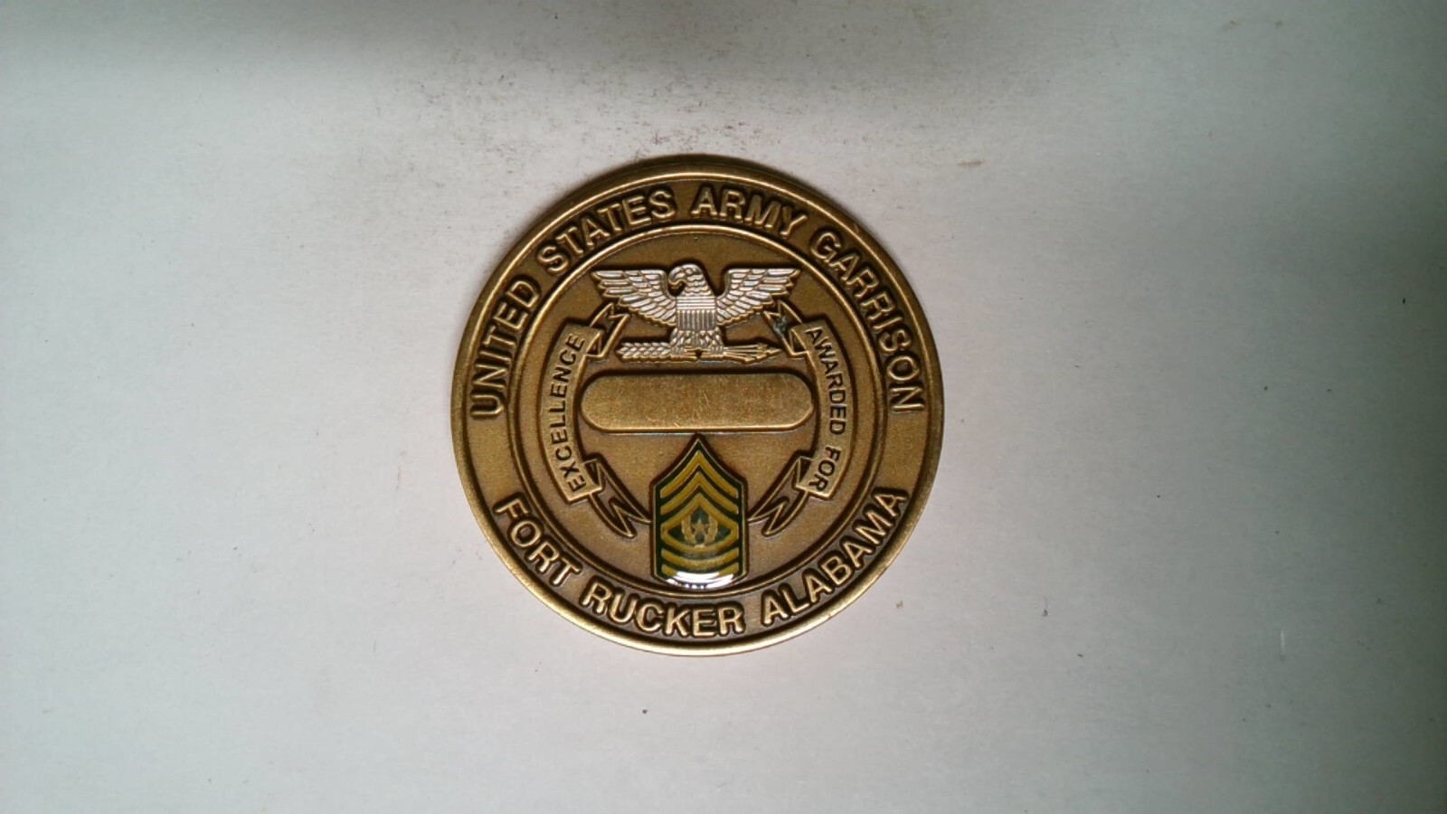 CHALLENGE COIN US ARMY GARRISON FORT RUCKER ALABAMA COLONEL COMMAND ...