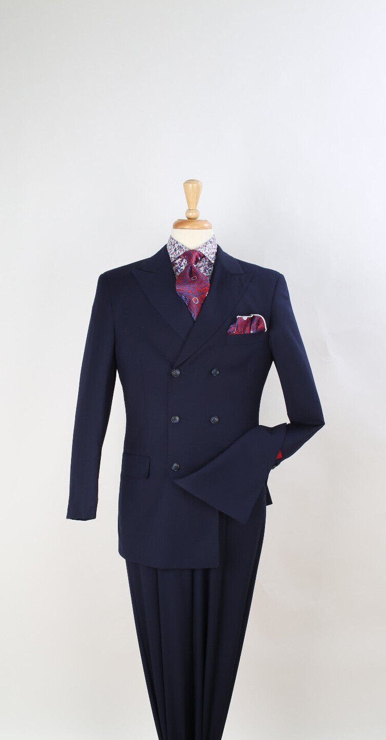 Apollo King Men's 2pc Double Breasted Fashion Suit - Semi Wide Leg ...