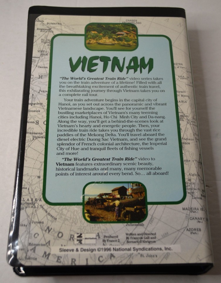 1996 WORLDS GREATEST TRAIN RIDE VIDEOS VIETNAM VHS CLAMSHELL PUBLISHERS ...