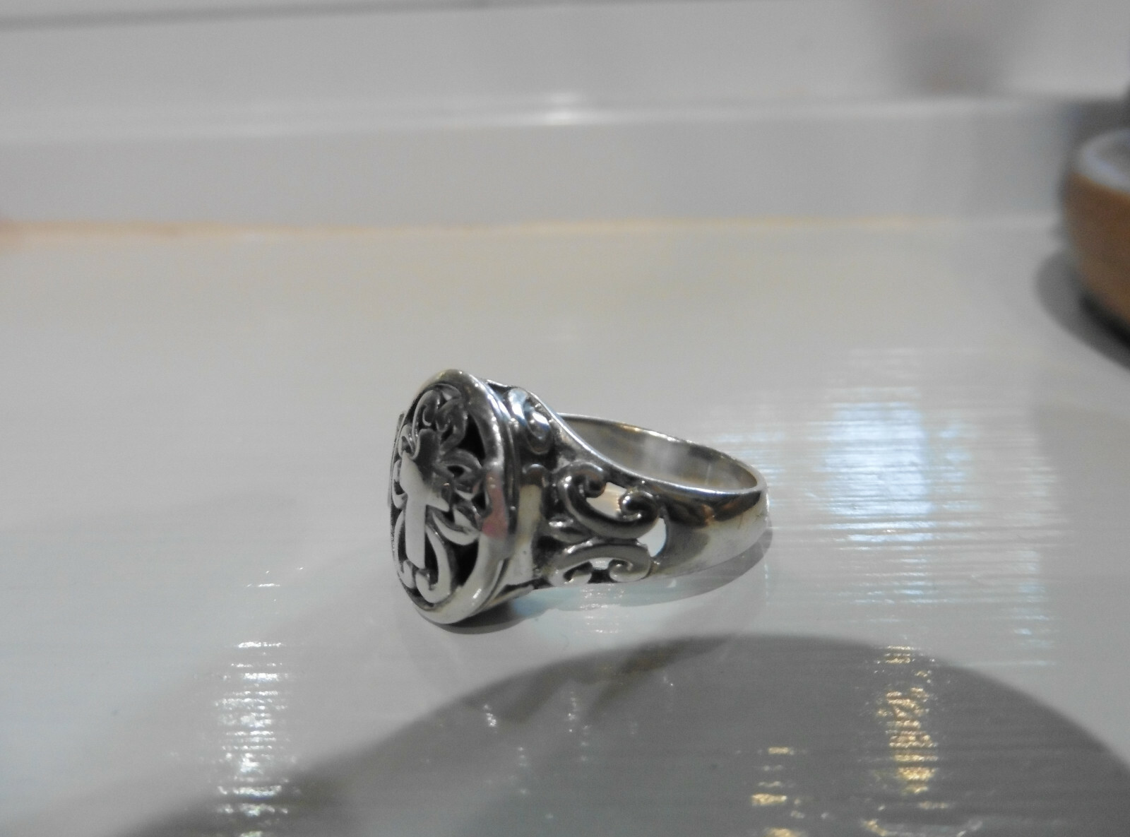 Sterling Silver Prayer Box Ring - Gem