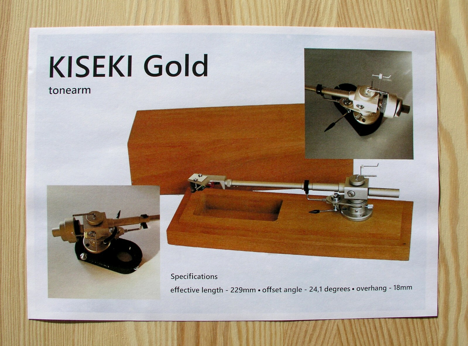 Kiseki Gold Custom Designed Tonearm Cartridge Stylus Alignment ...