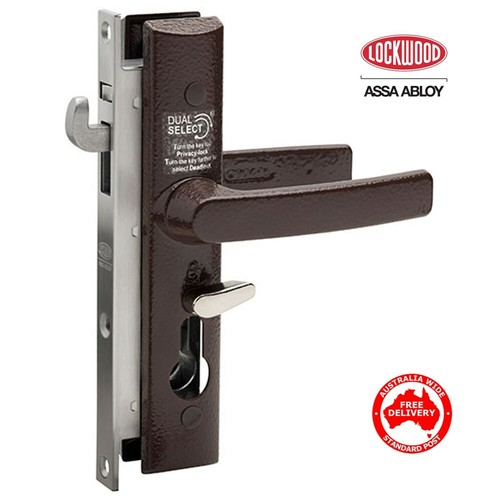 LOCKWOOD 8654 Security Screen Door Lock-8654BRN -Brown NO CYL-FREE ...