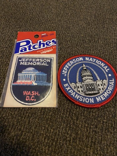 VTG Jefferson Memorial & Jefferson Expansion Memorial Iron On Patches ...