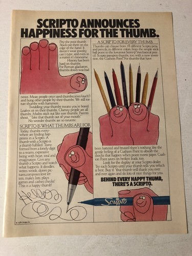 1980 Scripto Ink Pens Vintage Print Ad pa24 | eBay