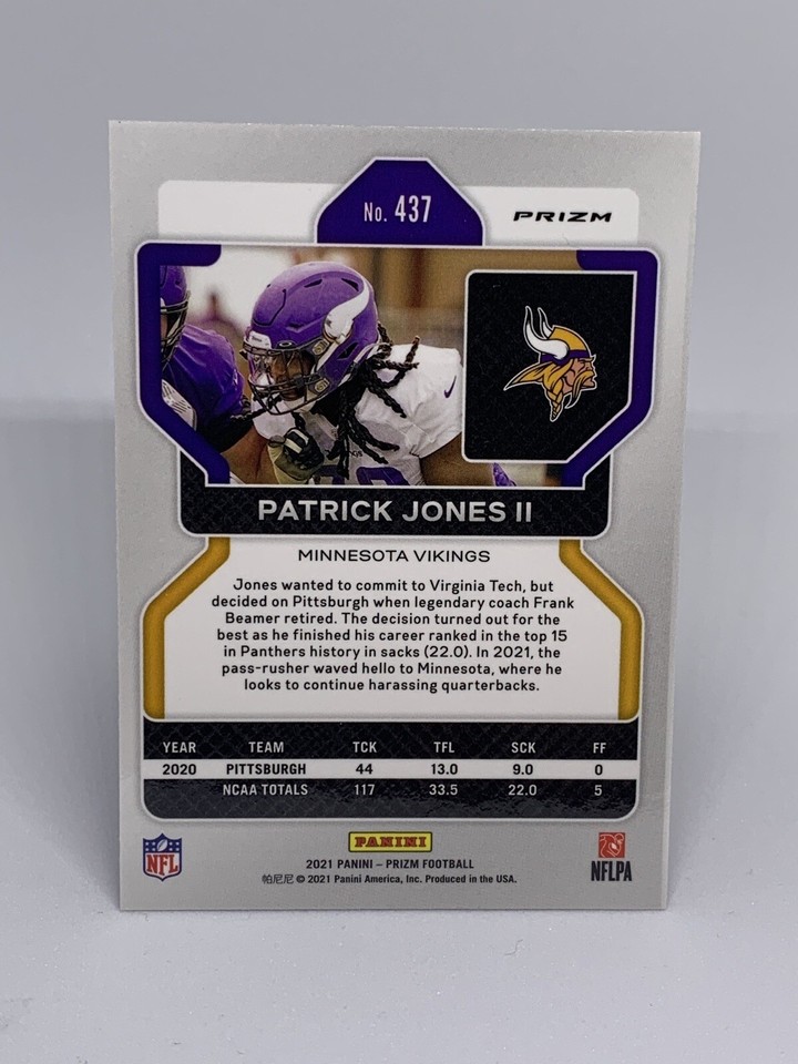 2021 Panini Prizm Football Pink Prizm Patrick Jones II #437 Rookie Vikings | eBay