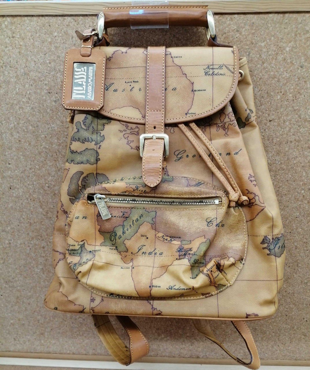 Prima Classe Map Pattern Color Camel Backpack G5944 - Gem