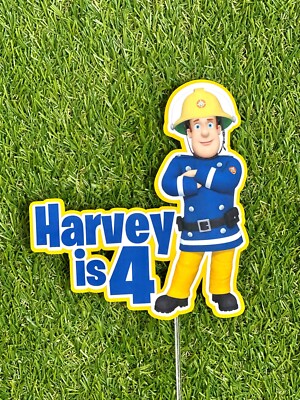 Fireman Sam Cake Topper Party Birthday Personalised | eBay Australia