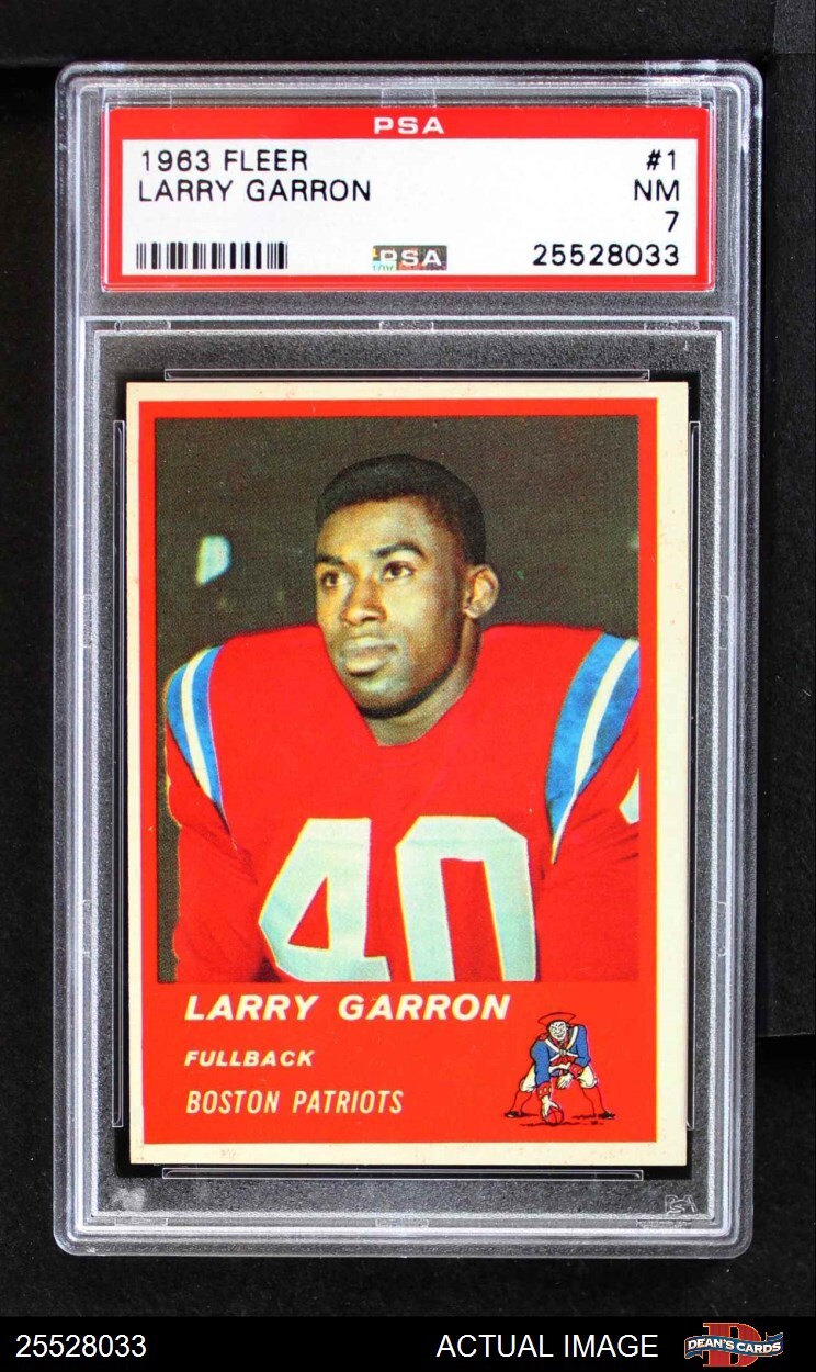 1963 Fleer #1 Larry Garron Patriots RC Western Illinois PSA 7 - NM | eBay