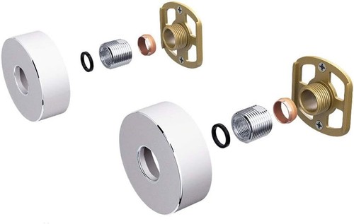 Pair of BSP Wall Mounting Bar Valve Fixing Brackets for Bar Shower Or ...