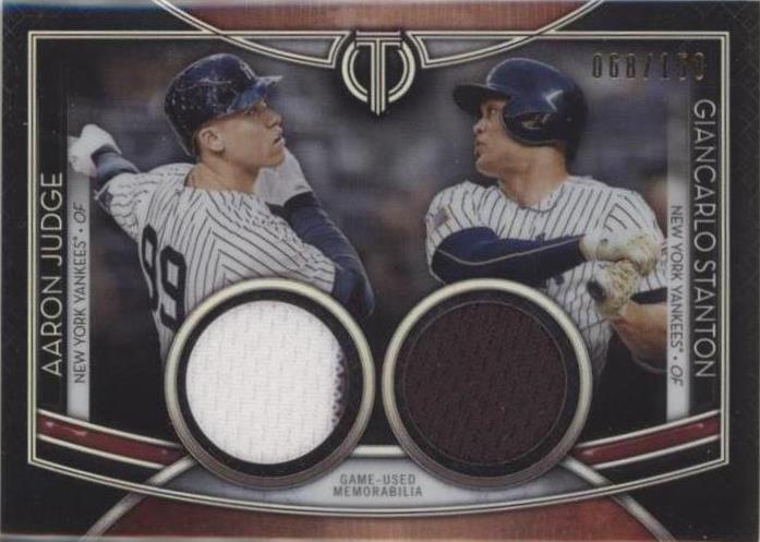 2020 Topps Tribute - Dual Player Relics Aaron Judge, Giancarlo Stanton ...
