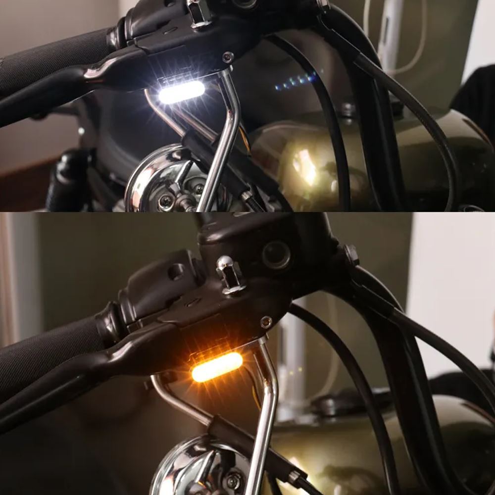 Motorcycle Black LED Handlebar Indicators Ideal for Custom Bikes ...