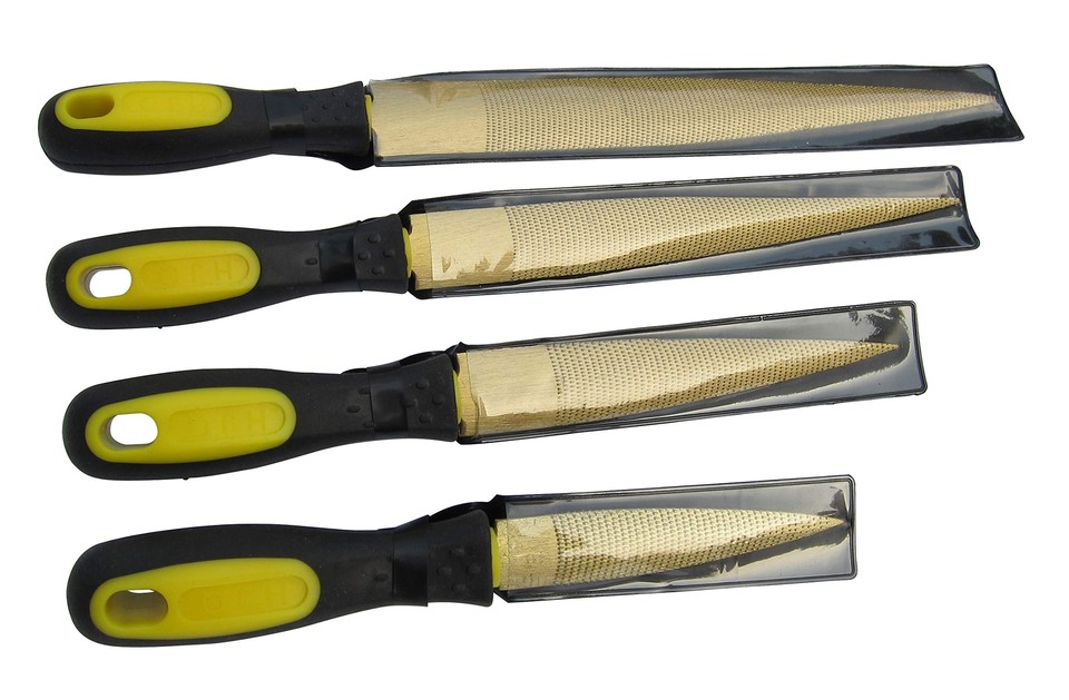 Golden Wood Rasp 4Piece Set, Fine Cut, 4"-6"-8"-10", for Wood, Leather ...