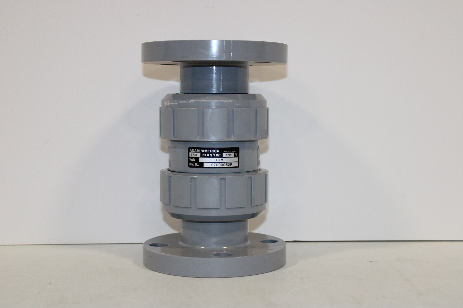 1-1/2" ASAHI/AMERICA 07C00052F CPVC FLANGED BALL CHECK VALVE FKM SEATS ...