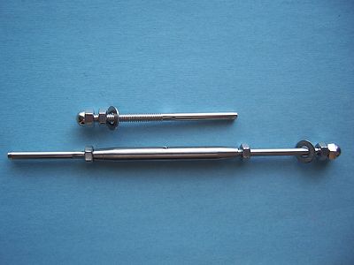 T316 Stainless Steel Tensioner Set for Cable Railing w/Threaded Rod - 1 ...