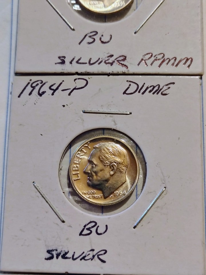 Three Silver Roosevelt Dimes 1946 57 64 All BU Condition | eBay