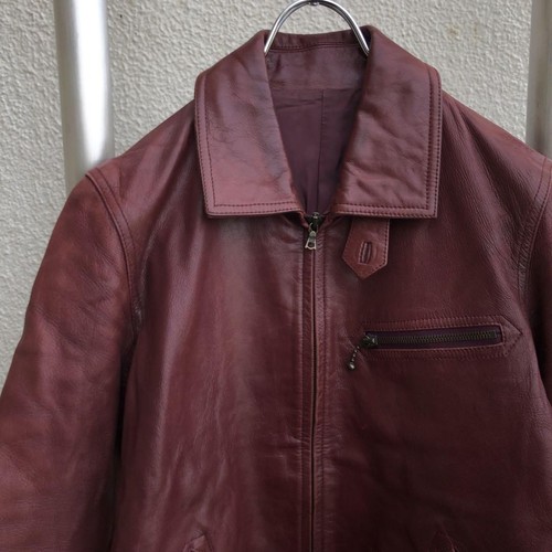Akanishi Jin Rico Leather Jacket Goat Skin Wine Red | eBay
