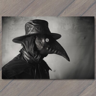 POSTCARD Plague Mask Weird Creepy Old Vibe Cult Strange Unusual Scary ...