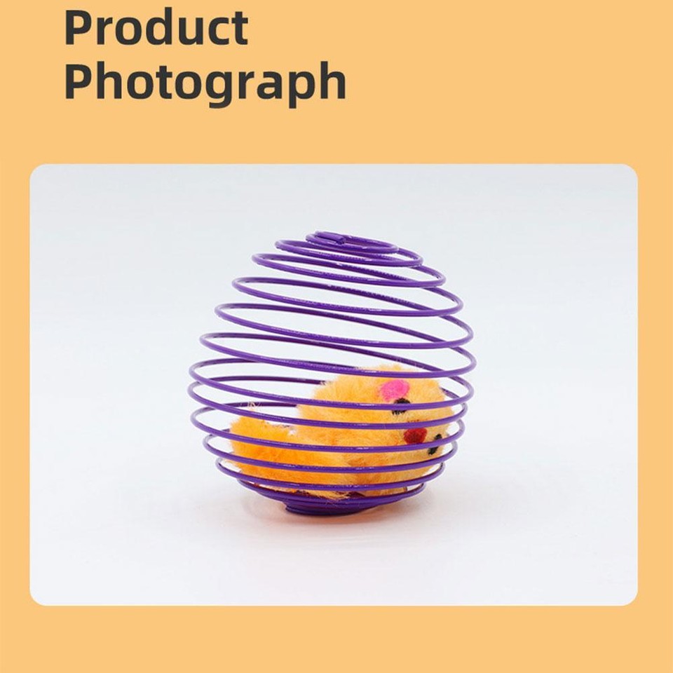 Cat Spring Toys Cat Spring Balls Catnip Ball for Indoor Cats Metal Cage ...
