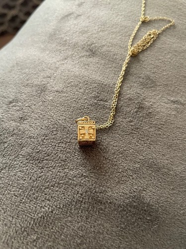 box cube charm locket necklace gold cross Vintage | eBay