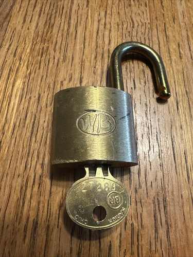 One Vintage WB Wilson Bohannon Brass Padlock Lock W/Key #27289. (27) | eBay