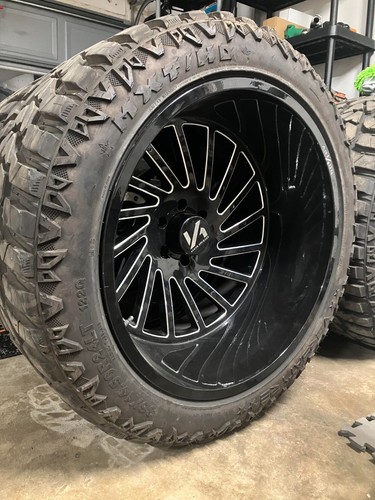 24x14 Black milled Arkon Caesar Rims with 36x14.5r24 Versatyre Tires ...