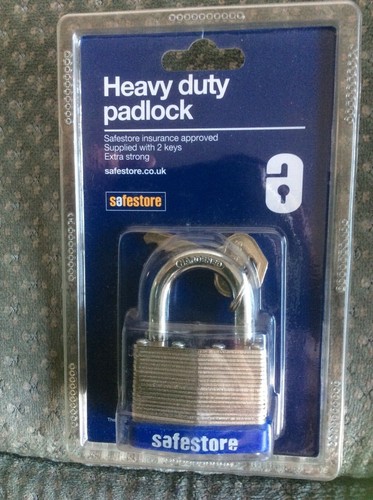 New in packet Safestore heavy duty padlock with 2 keys. Good for ...