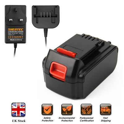 6Ah 20V Li-ion Battery/Charger for Black Decker LBXR20 LBX20 BL1518 ...