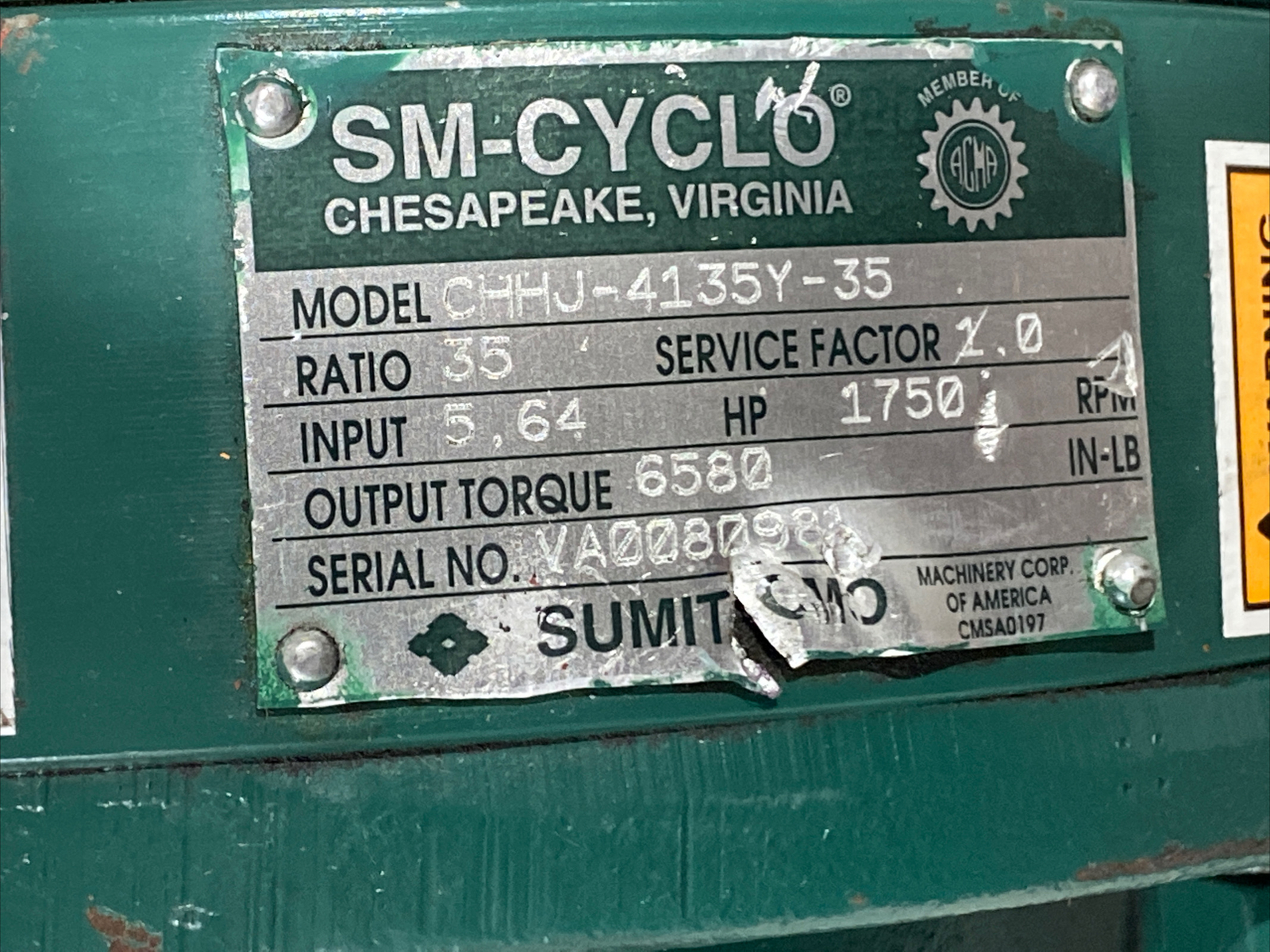 SUMITOMO CHHJ-4135Y-35 GEAR REDUCER Ratio 35 New | eBay