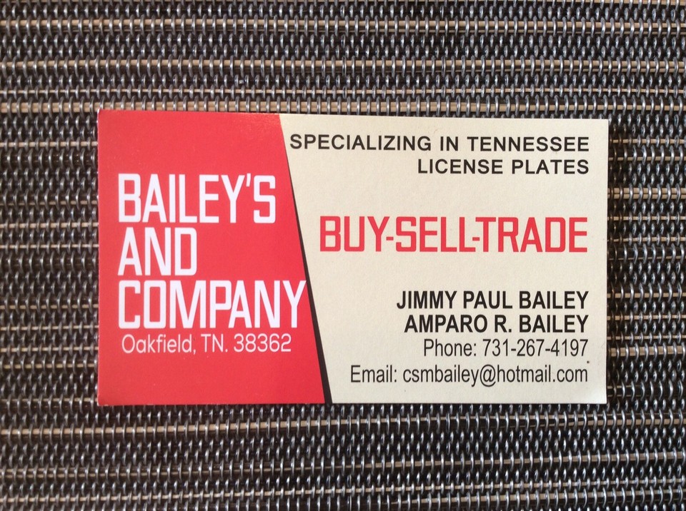 1975 Original Tennessee Sample License Plate # CA-0000 | eBay