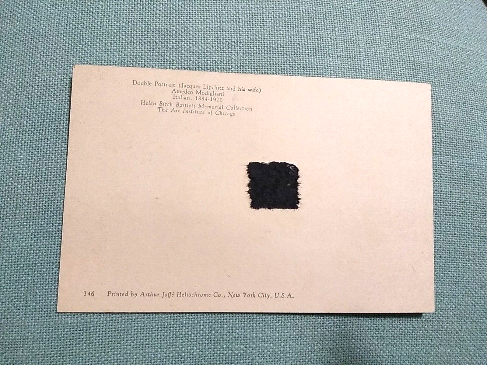 VTG Arthur Jaffe Heliochrome Co. Post Card Jacque Lipchitz & Wife NEW ...