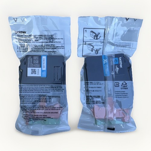 LOT OF 2 Genuine OEM Brother High Yield Ink Cartridges LC103C XL Cyan ...