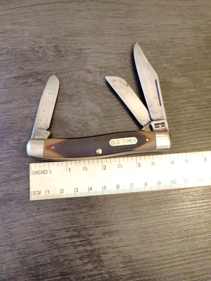 Vintage Schrade Old Timer 80T Stockman 3 Blade Pocket Knife USA #B2 | eBay