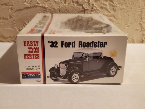 Monogram '32 Ford Roadster ('73), Factory Sealed, 1/24 Scale Model Kit ...