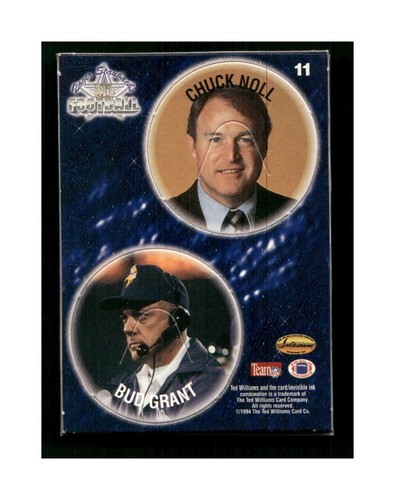 Chuck Noll / Bud Grant 1994 Ted Williams Roger Staubach's NFL #11 POG ...
