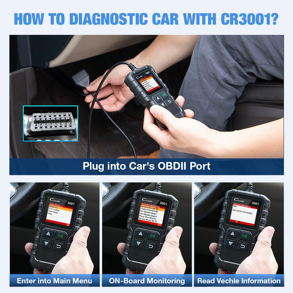 Automotive OBD Code Reader OBD2 Scanner Car Check Engine Fault ...