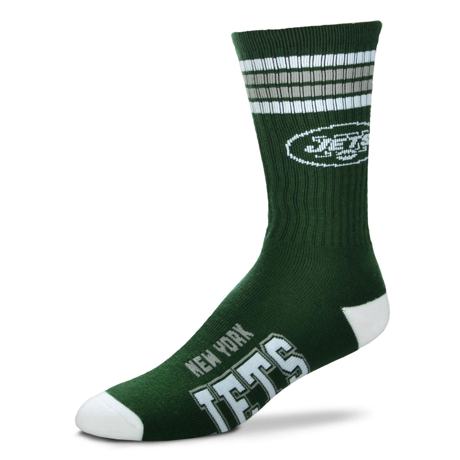 New York Jets NFL 4-Stripe Deuce Crew Socks Medium 5-10 FREE SHIP! | eBay
