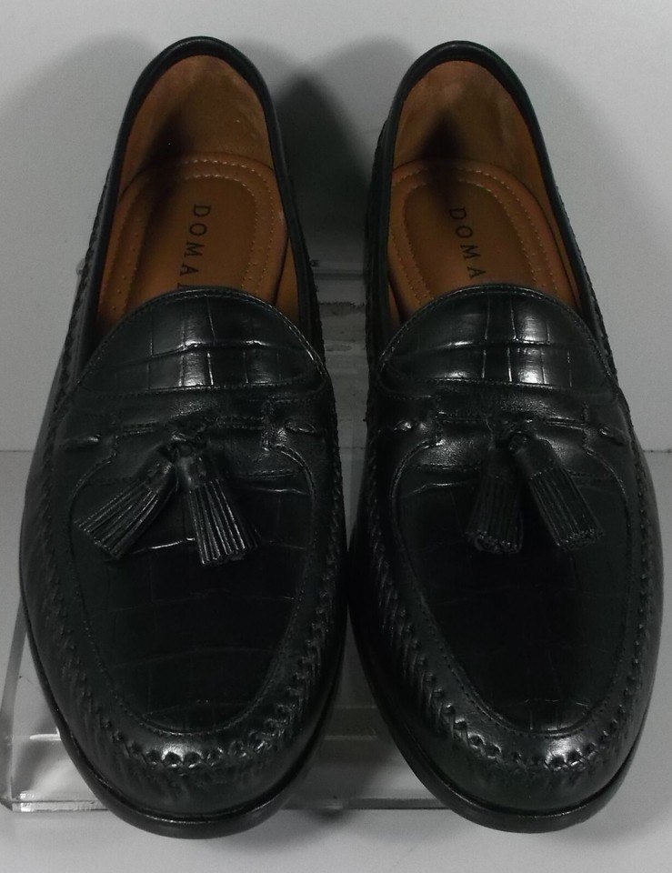 182005 SD50 REEVES MEN'S SHOES 9 M BLACK LEATHER DOMANI BY JOHNSTON ...