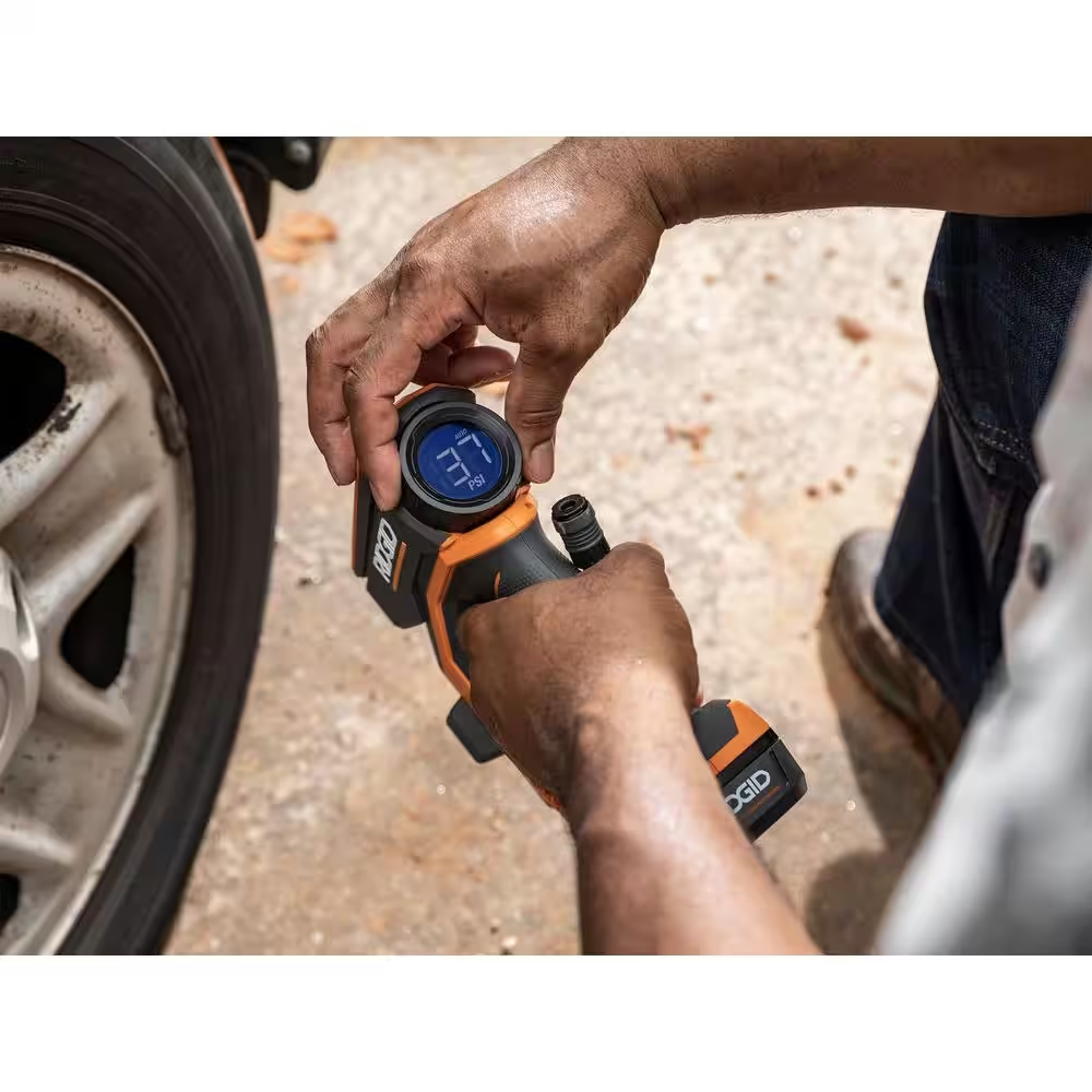 RIDGID 18V Cordless Portable Inflator Air Compressor Tool (Tool Only ...