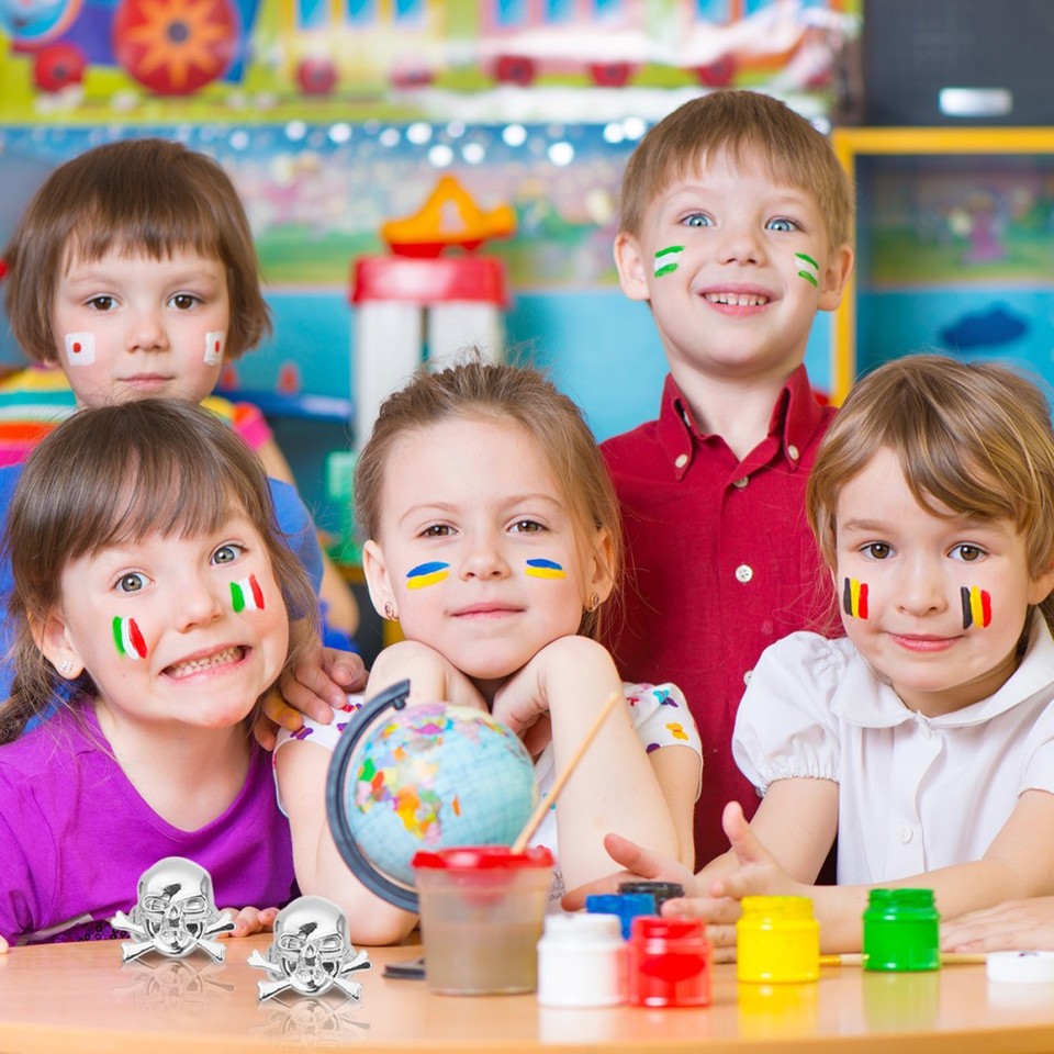 24pcs Kids Pirate Rings Finger Rings Pirate Dress UP Accessories Silver ...