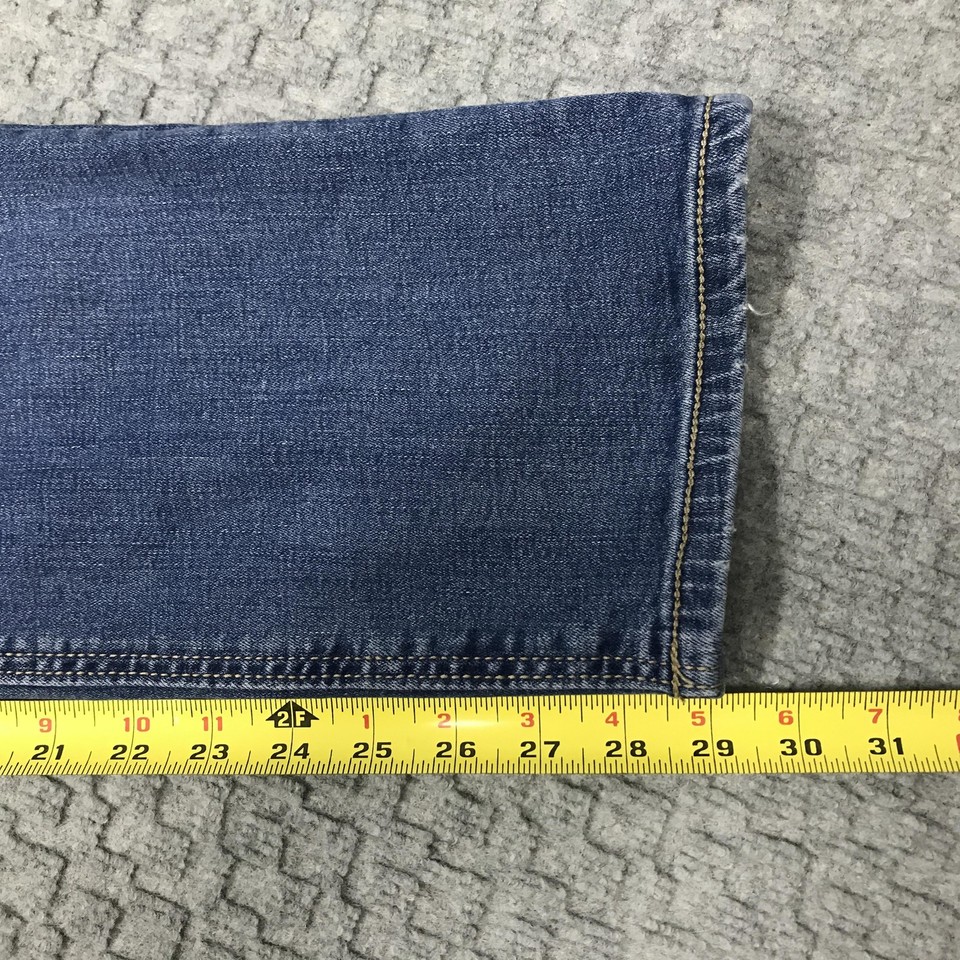 Rock & Republic Slim Straight Jeans Mens 32x30 Blue Denim Embroidered ...