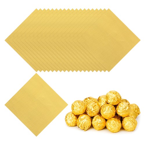 Foil Candy Wrappers 4x4 Inch, 100 Pcs Gold Fine Grid Paper for DIY ...