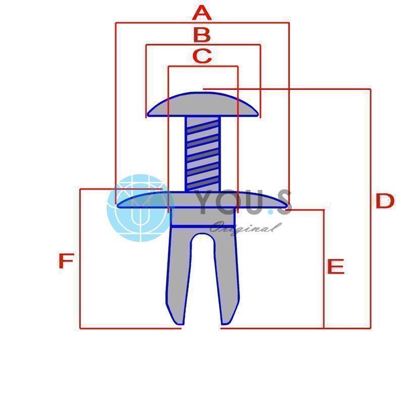 40 X You.S Spread Rivets Fastening Clips For Mazda 626 IV V MX-6 Xedos ...