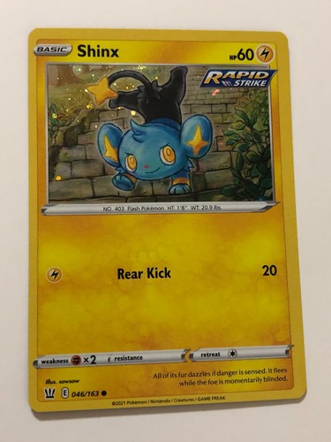 Pokemon Card Battle Styles Holographic Cosmo's Shinx 046/163 | eBay