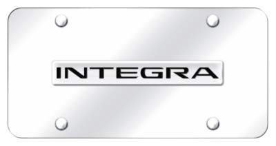 Acura Integra Name Chrome on Chrome License Plate Official Licensed | eBay