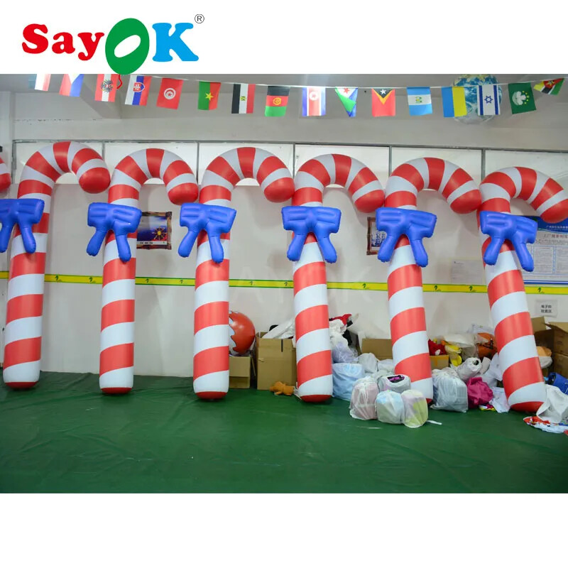 Inflatable Christmas Candy Cane PVC Airtight Candy Cane Decoration ...