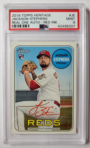 2018 Topps Heritage Jackson Stephens RC Red Ink Auto Autograph /69 PSA ...