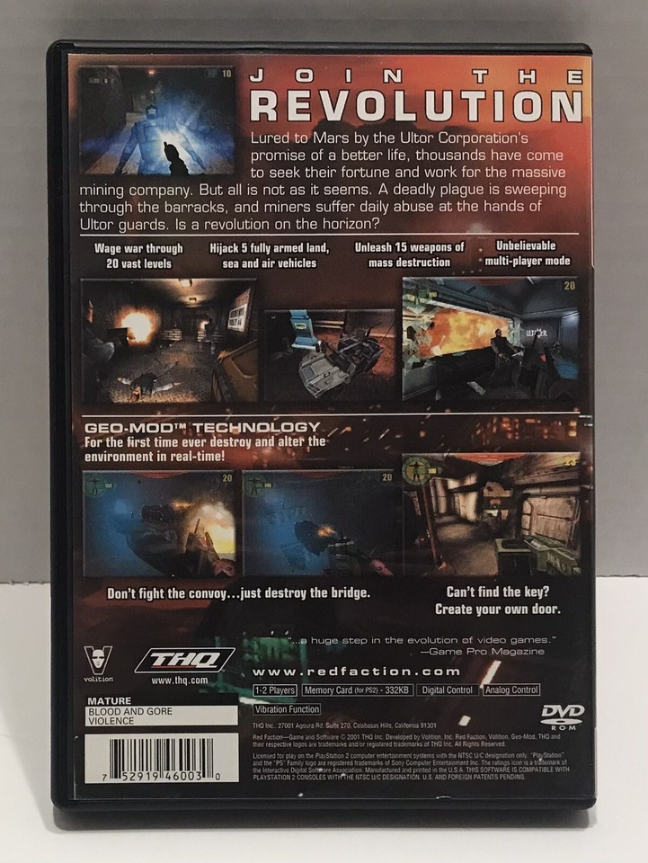 PS2 Sony PlayStation 2 - Red Faction - Complete - Tested 752919460030| eBay